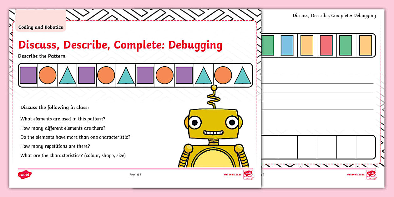 Grade 1 Robotics and Coding Discuss Describe Debug - Twinkl Grade 1 Robotics and Coding Discuss Describe Debug - Twinkl