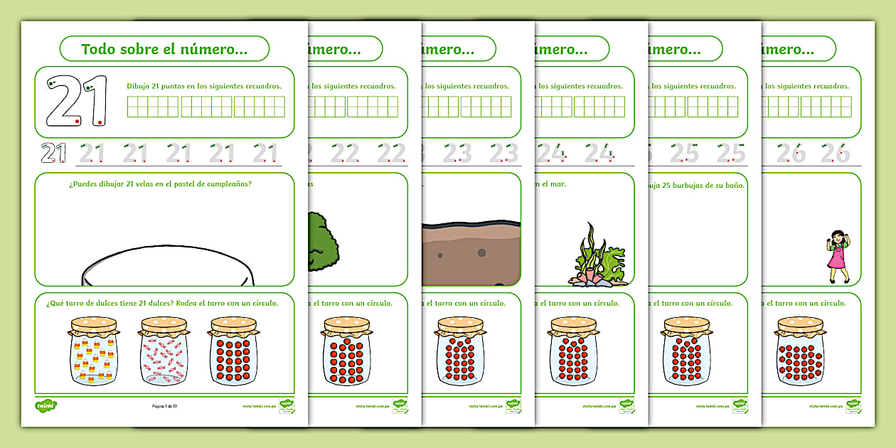 Libro de actividades: números del 21 al 30 (teacher made)