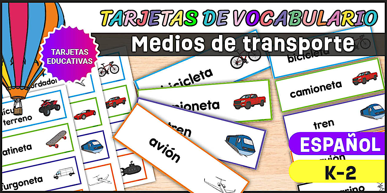 Tarjetas de vocabulari para: Medios de transporte