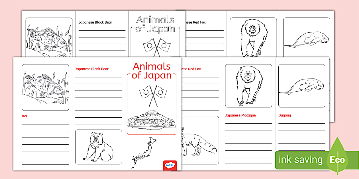 Animals of Japan Leaflet Template (teacher made) - Twinkl