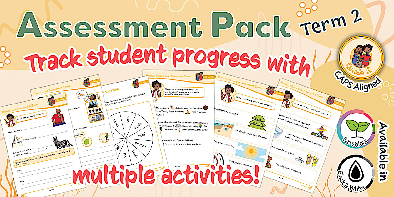 Grade 2 Phonics - Term 2 - Termly Assessment - Activity Pack (CAPS Aligned)