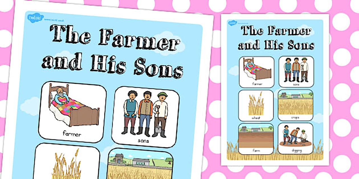 The Farmer and His Sons Vocabulary Poster (teacher made)