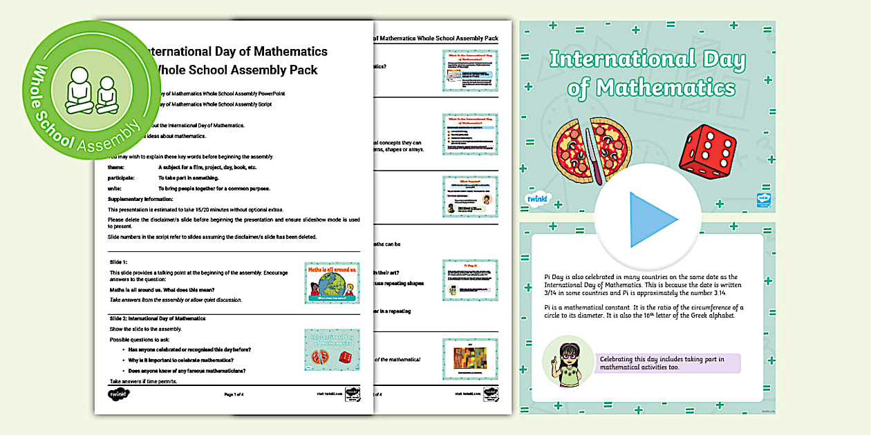 Whole School International Day of Mathematics Assembly Pack
