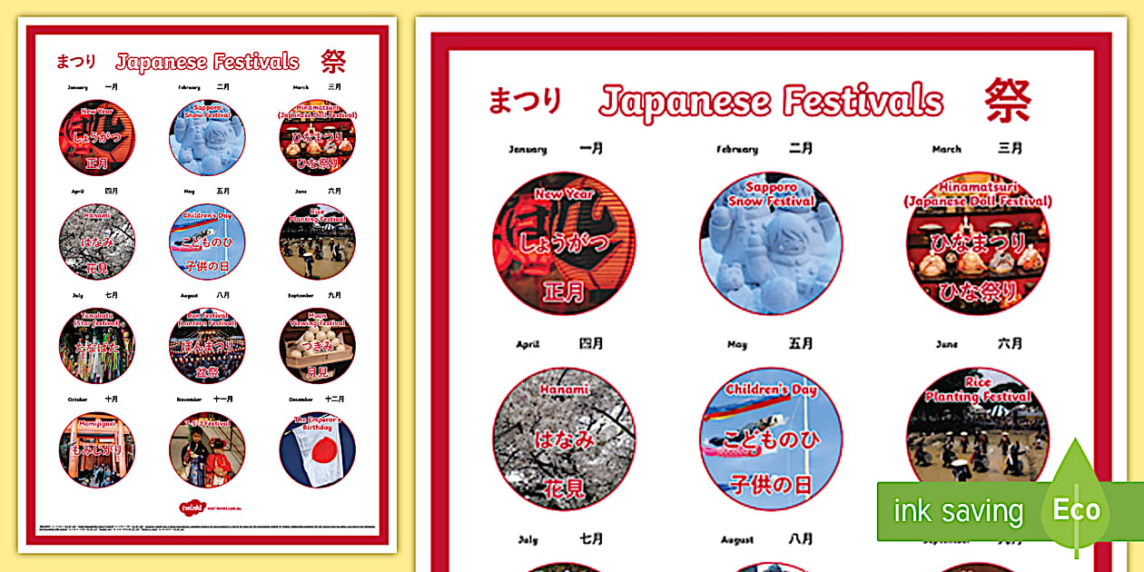 Japanese Festivals A2 Display Poster