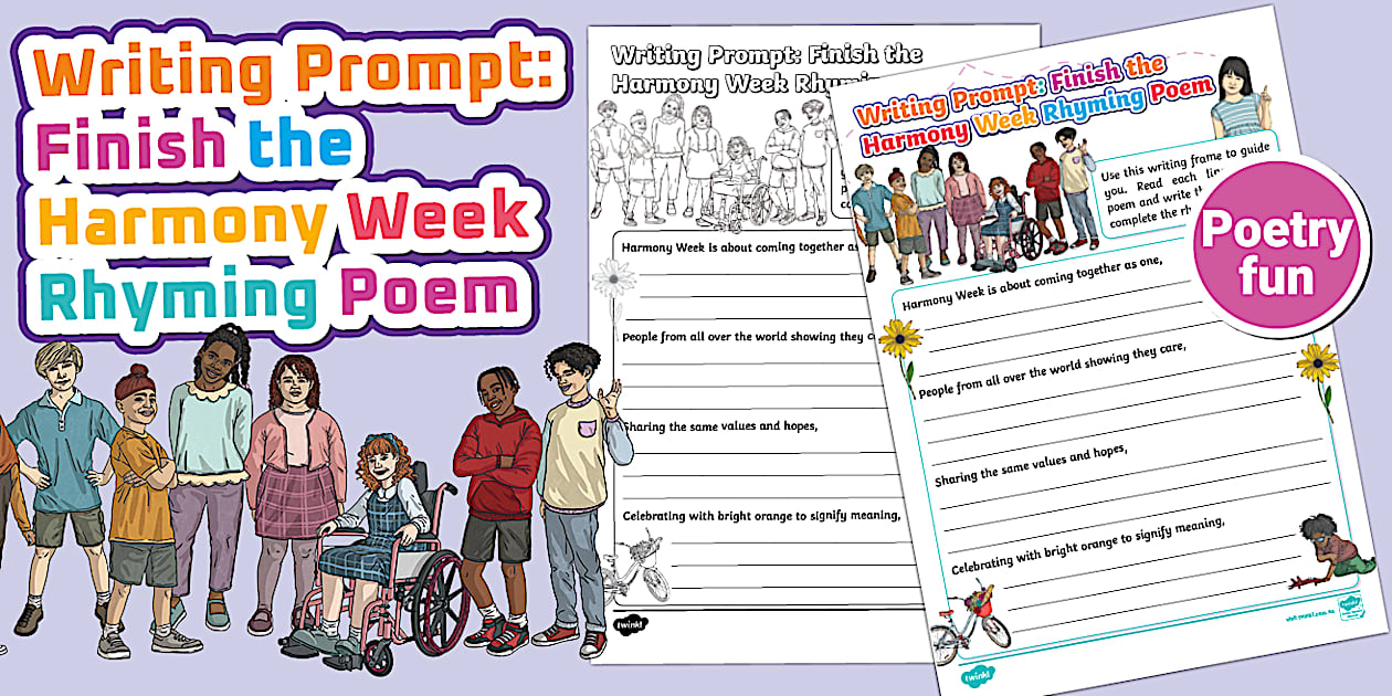 Writing Prompt: Finish the Harmony Week Rhyming Poem