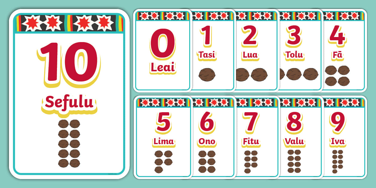 Tuvalu Language Week Number Image Cards - Twinkl
