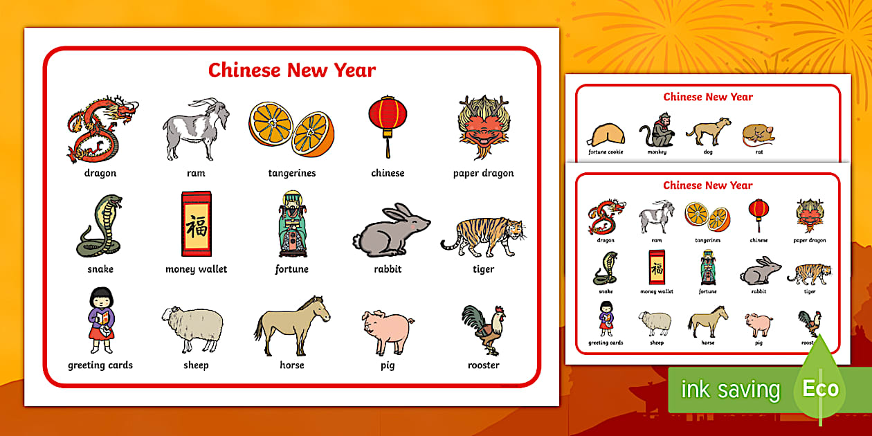 Chinese New Year Word Mat Differentiated (teacher made)