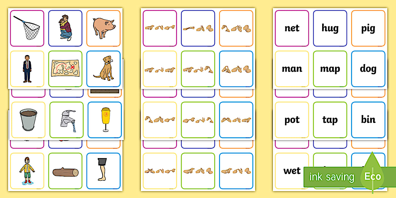 Fingerspelling CVC Mixed Words Matching Activity - Twinkl