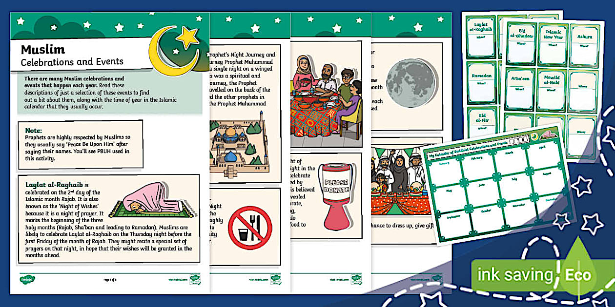 My Calendar of Muslim Celebrations and Events (Ages 5 - 7)