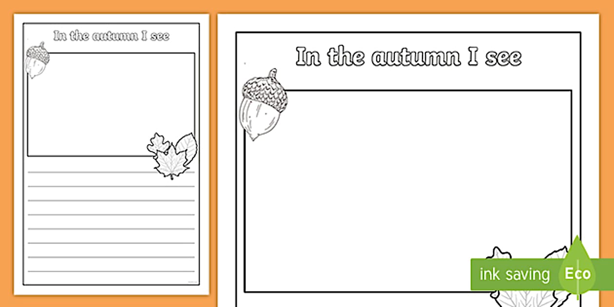 In the Autumn I See Writing Frame (teacher made) - Twinkl