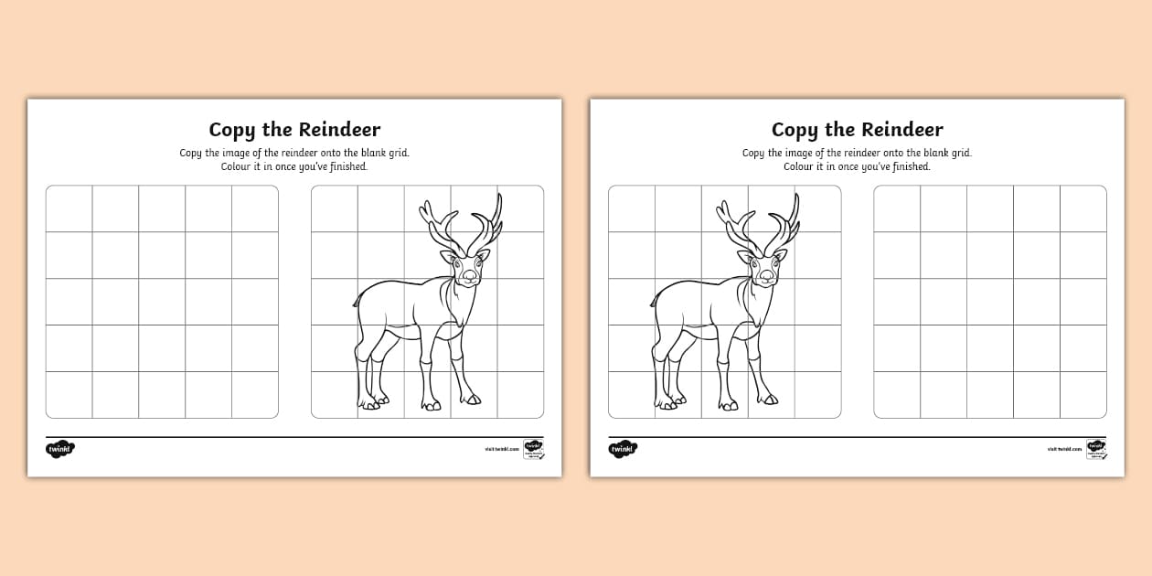 Copy the Reindeer Worksheet - Twinkl Art (teacher made)