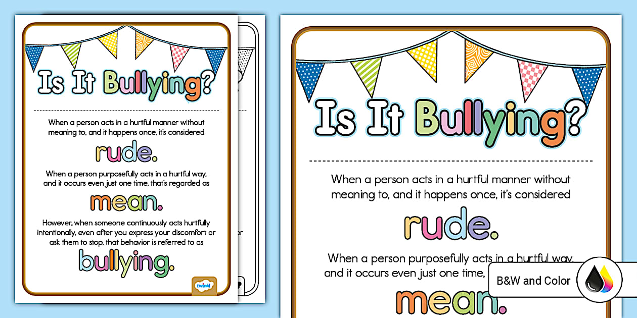 Is It Bullying? Poster (teacher made) - Twinkl