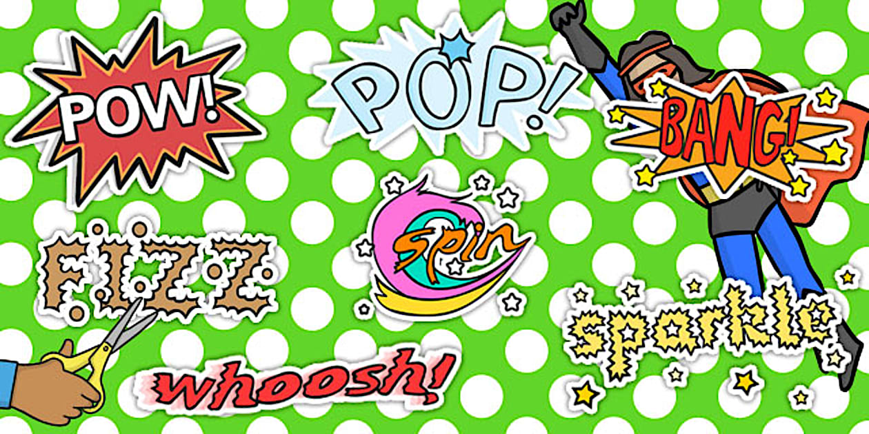 👉 Comic Word Cut Outs (teacher made) - Twinkl