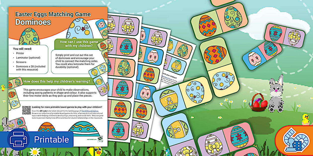 Easter Egg Matching Dominoes Game for Easter Activities