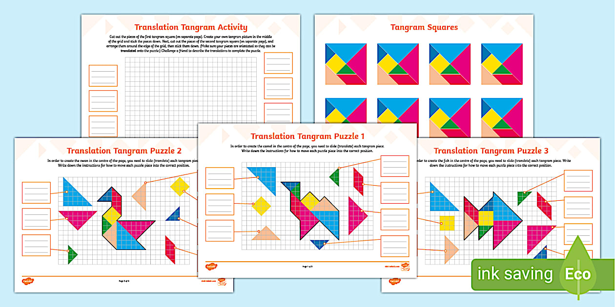 👉 KS2 Maths Translation Tangram Activity Sheets - Twinkl