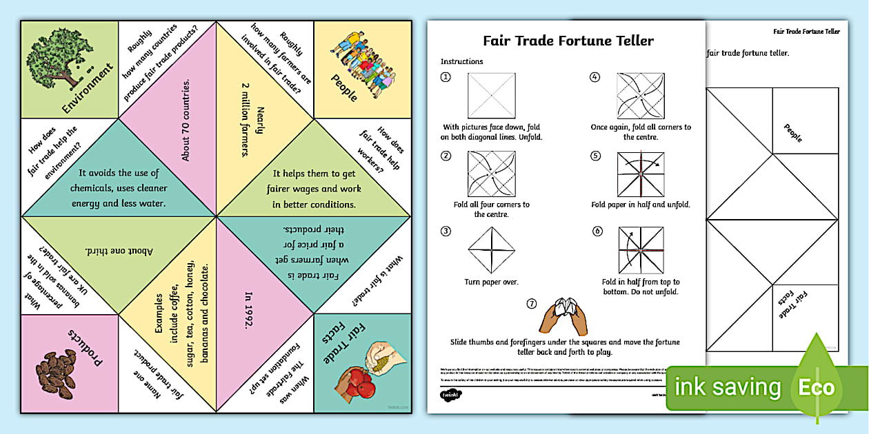 Fair Trade Fortune Teller (teacher made) - Twinkl