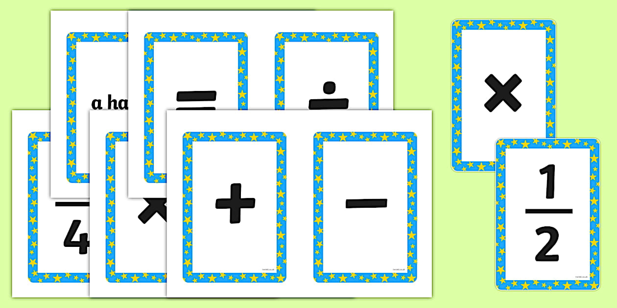 Maths Symbols Cards for Children - Teaching Resources