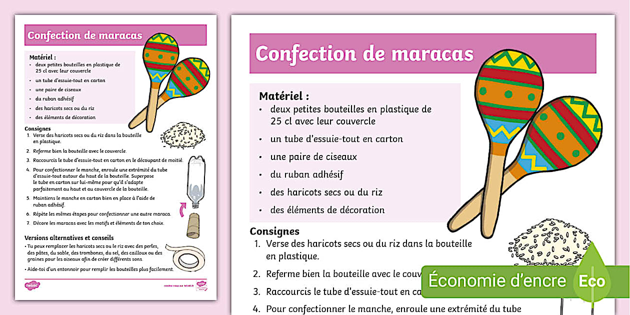 Confection de maracas (teacher made) - Twinkl