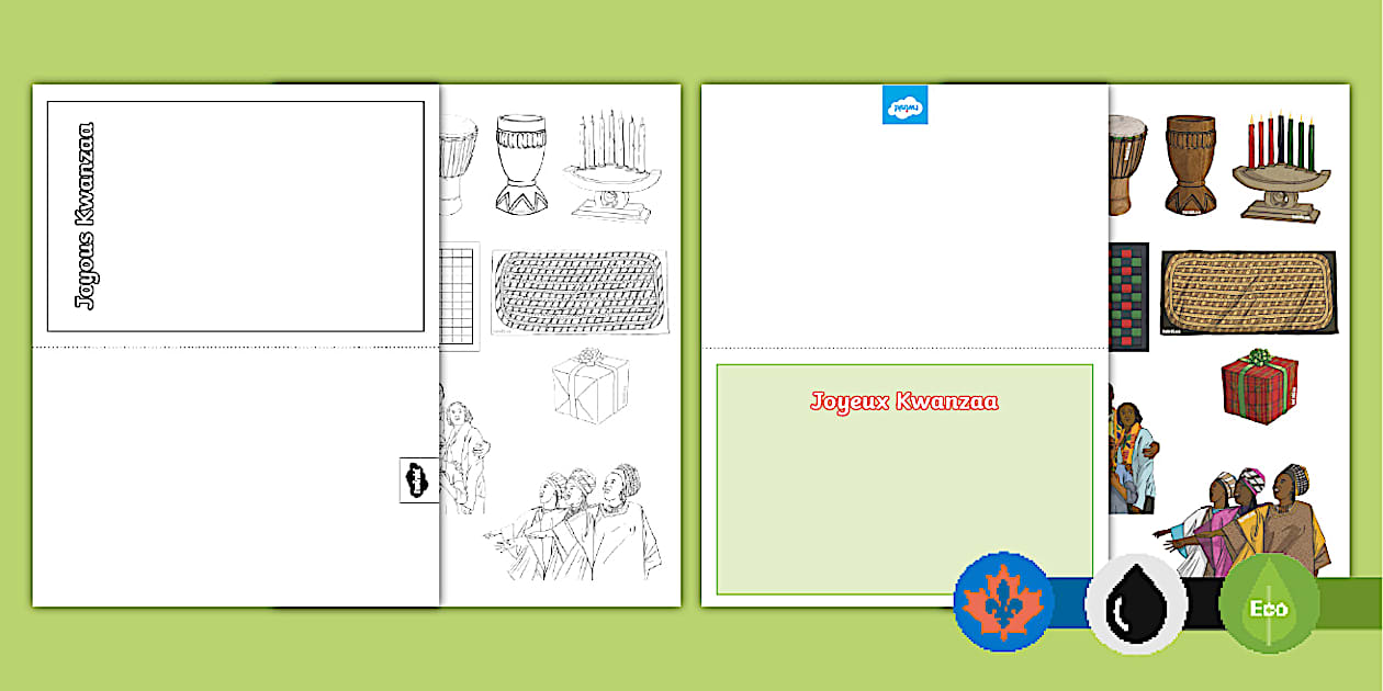 Kwanzaa Design Your Own Greeting Card French (teacher made)