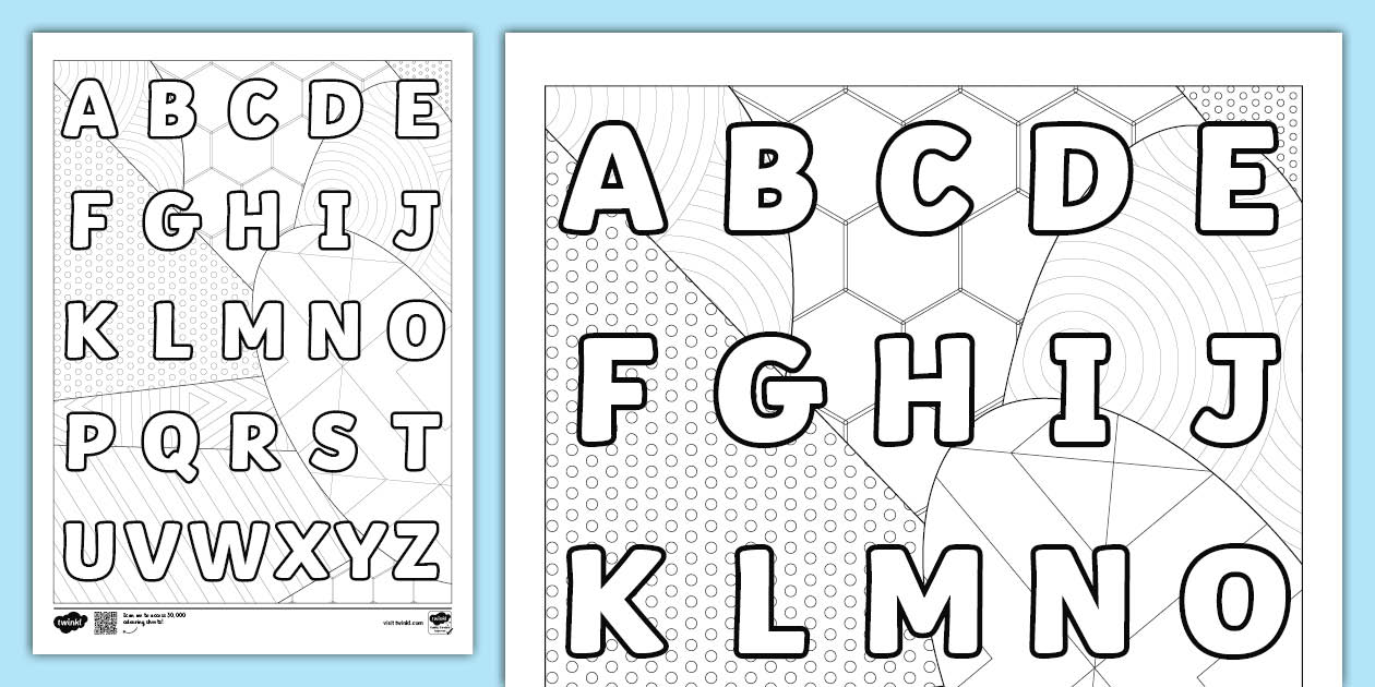 Alphabet Mindful Colouring Page (teacher made) - Twinkl