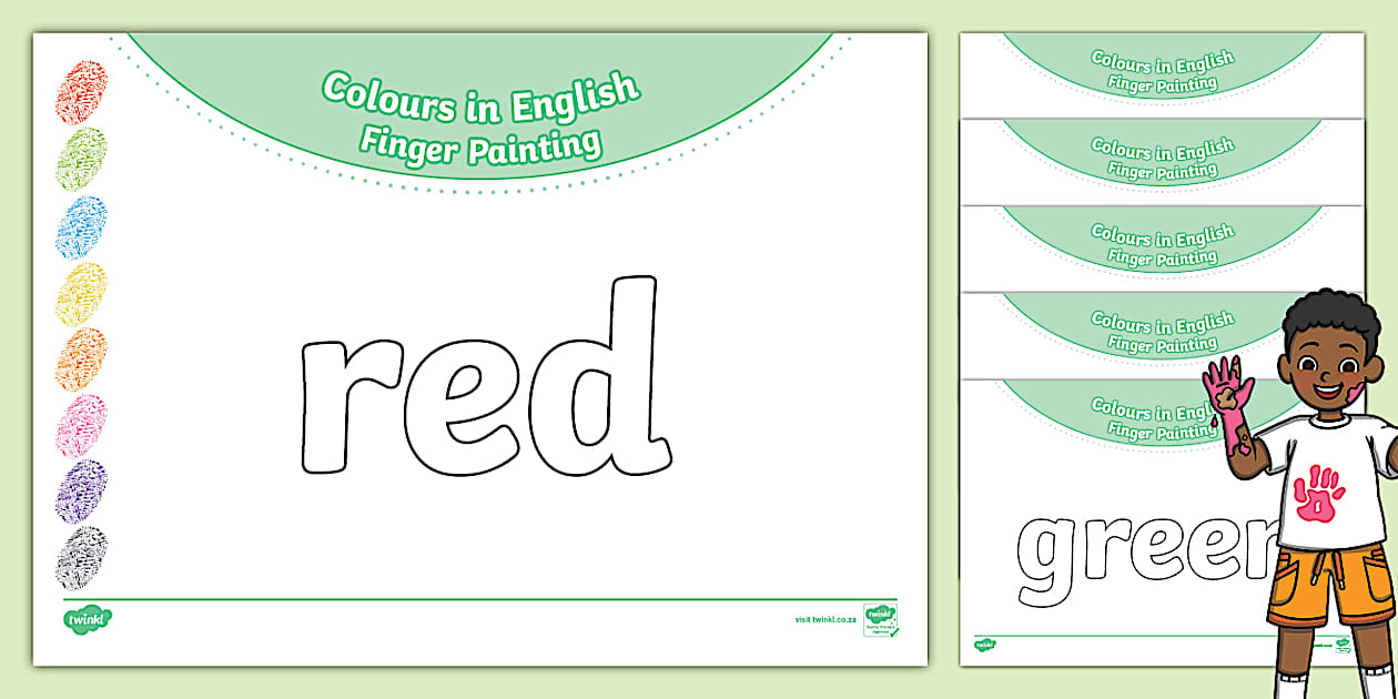 Colours in English Finger Painting Activities (teacher made)