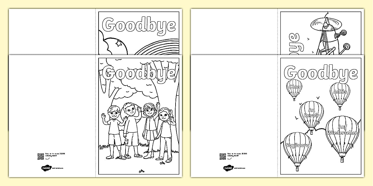 Goodbye Colouring Pack | End-of-Year Activities - Twinkl