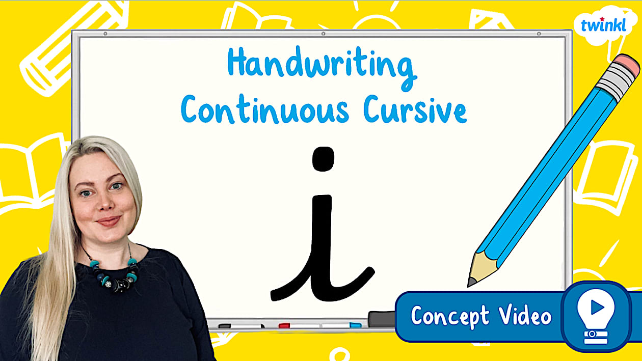 The Letter 'i' | Continuous Cursive Handwriting Concept Video