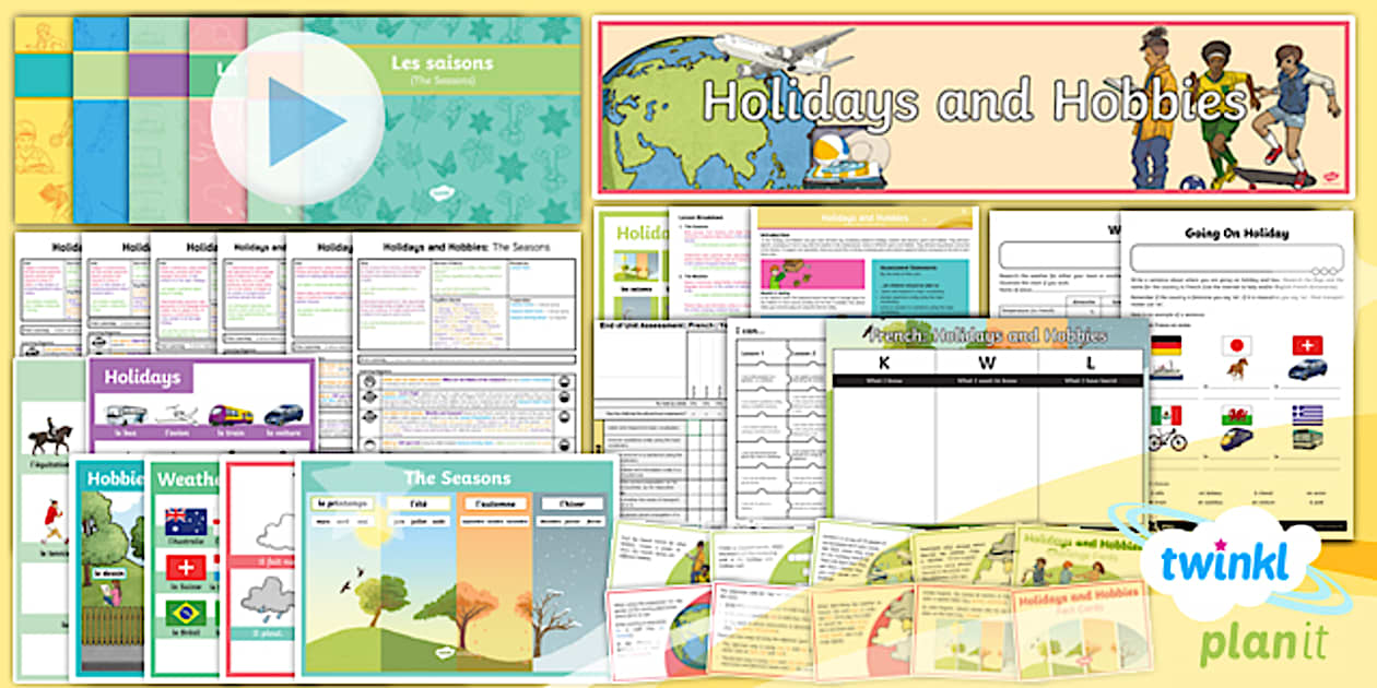 French: Holidays and Hobbies Year 4 Unit Pack