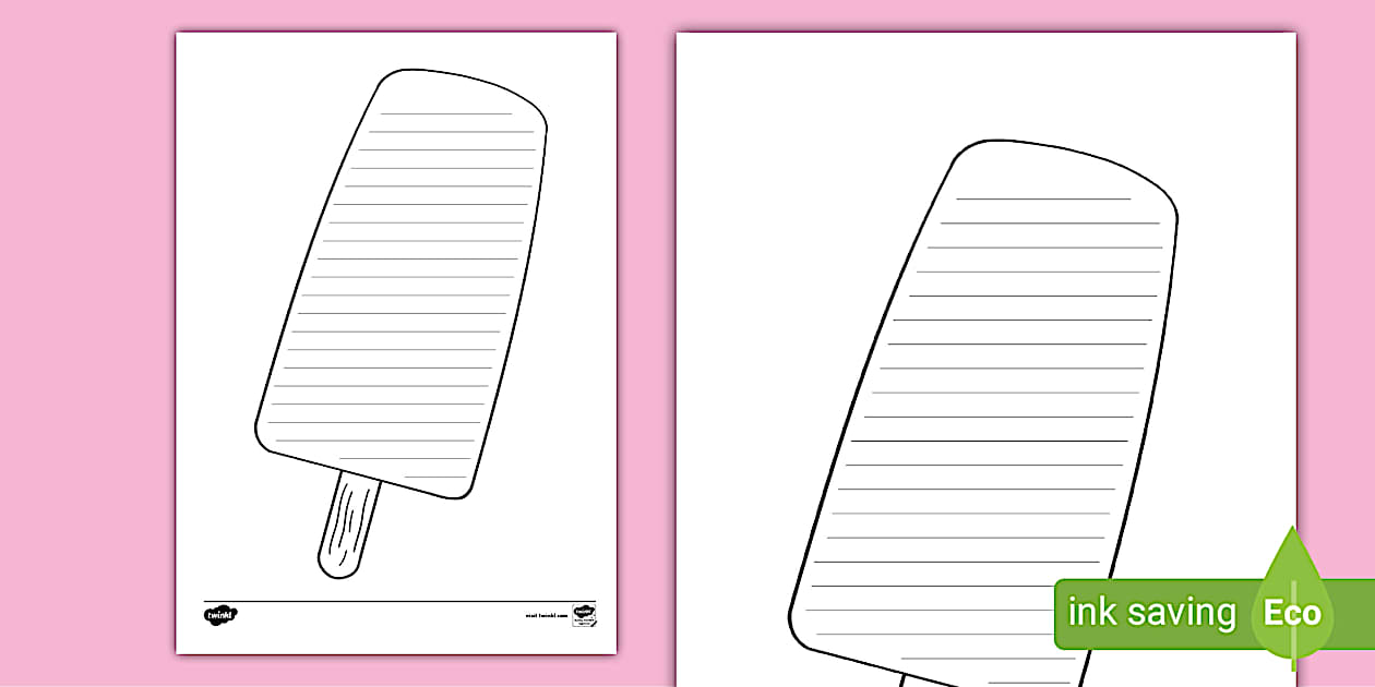 Ice Lolly Writing Template (teacher made) - Twinkl