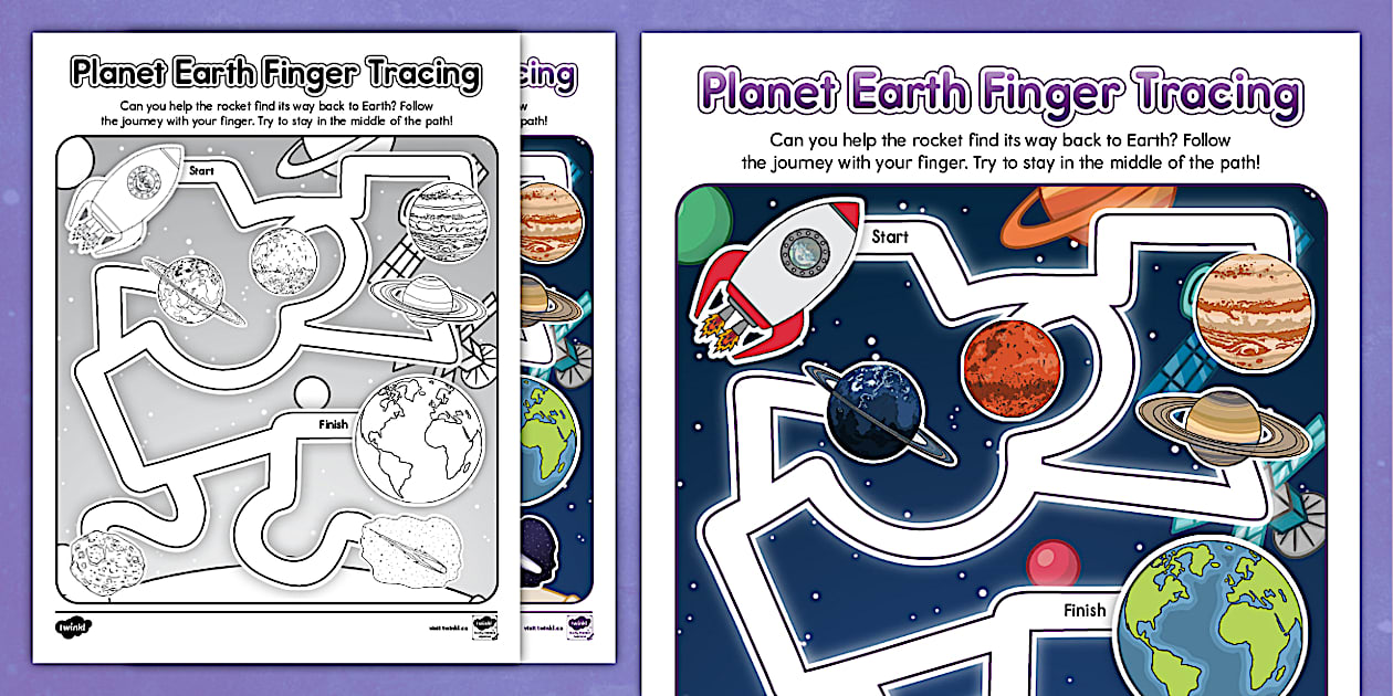 Planet Earth Finger Tracing Activity (teacher made) - Twinkl