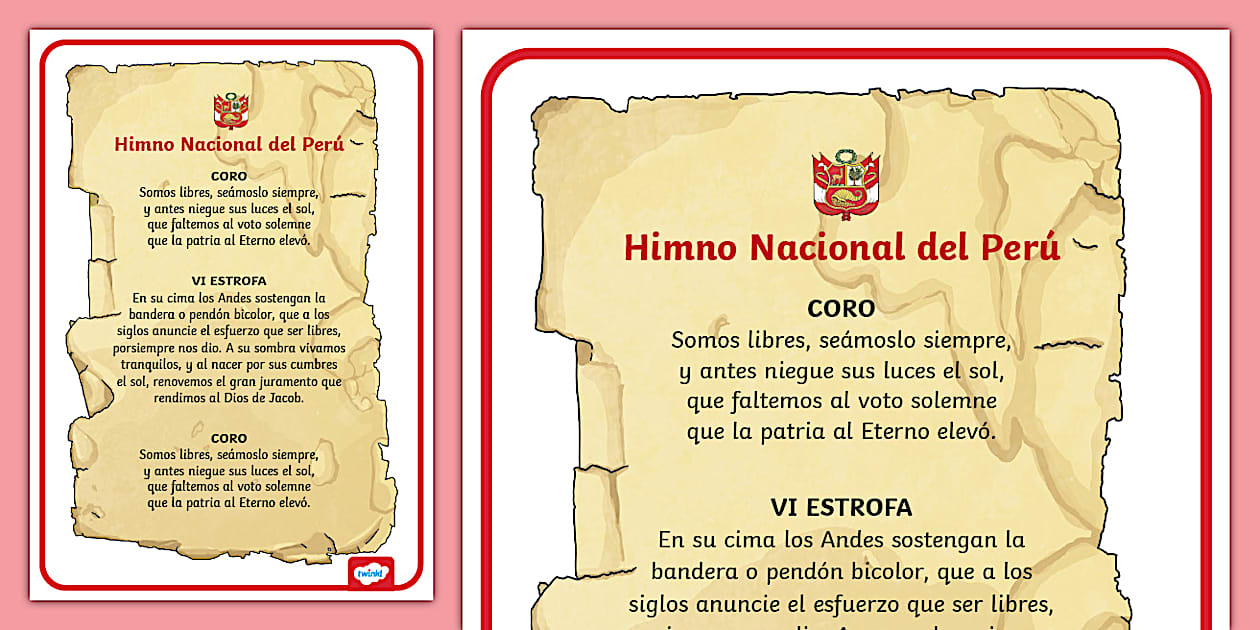 Dibujo del Himno Nacional del Perú (teacher made) - Twinkl