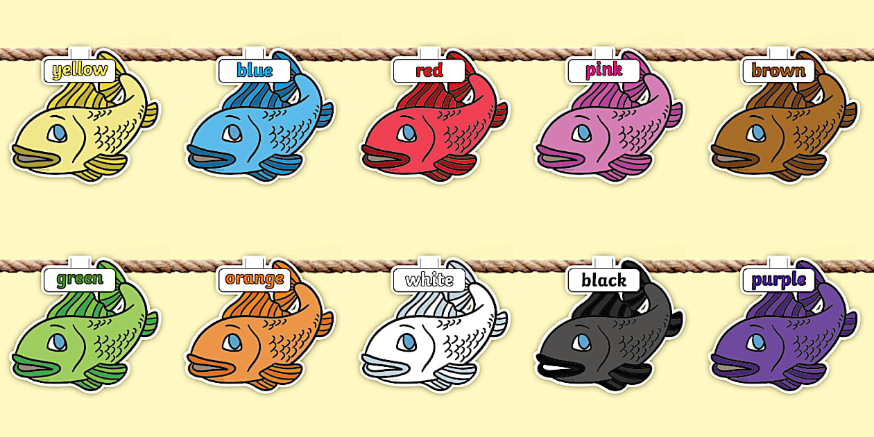 Coloured Fish Picture Bunting (Teacher-Made) - Twinkl