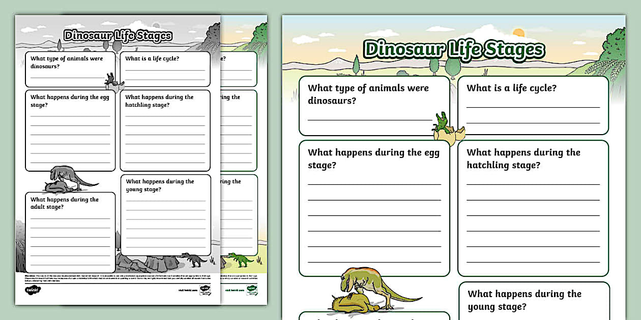 Dinosaur Life Cycle Fact File Template (Teacher-Made)