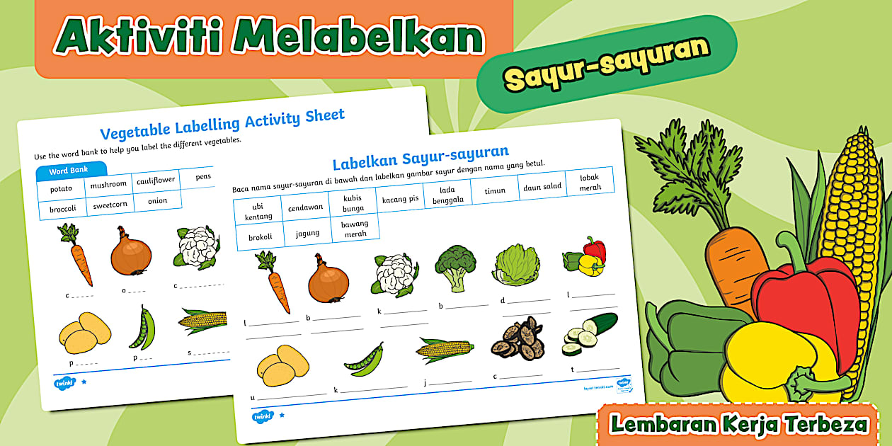 Aktiviti Melabelkan Sayur-sayuran