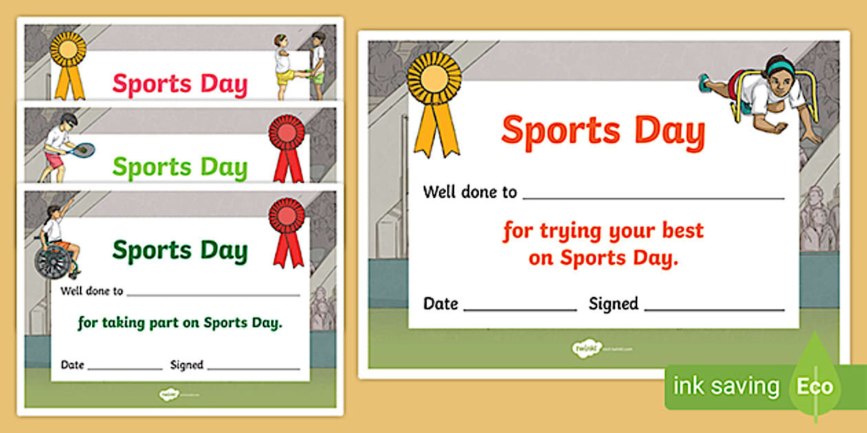 Sports Day Certificate Templates | KS1 Resources - Twinkl