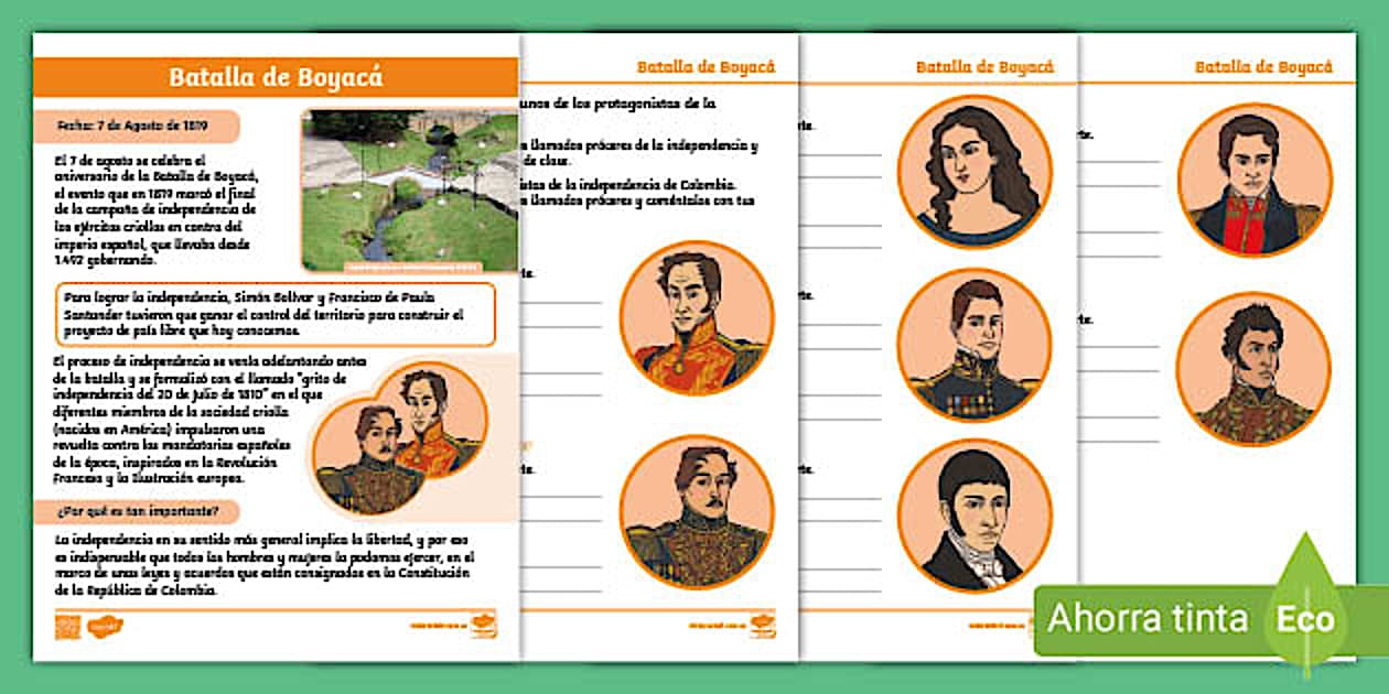 Batalla de Boyacá- Independencia de Colombia- Guía Twinkl