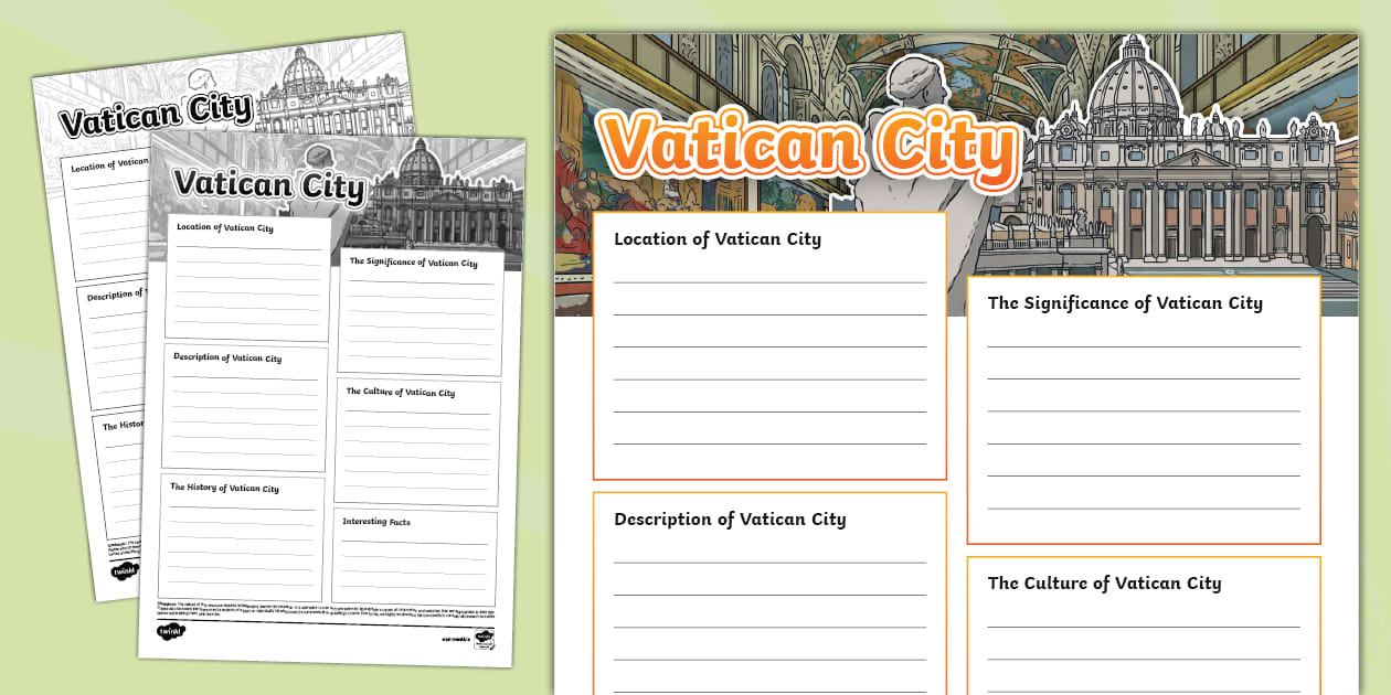 Vatican City Fact File Template (Lehrer gemacht) - Twinkl