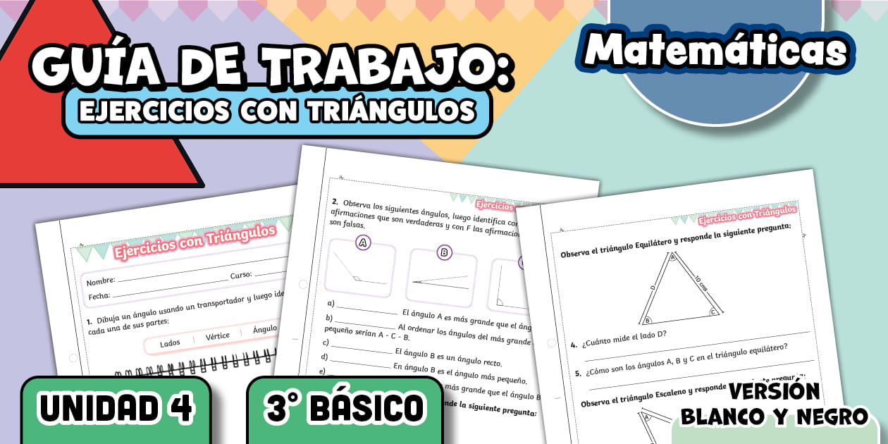 Guía | matemática | geometría | Triángulos | 3º básico