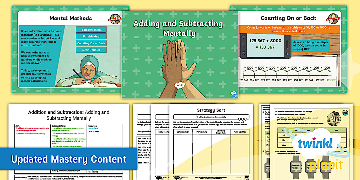 Y5 Adding and Subtracting Mentally PlanIt Maths Lesson 2
