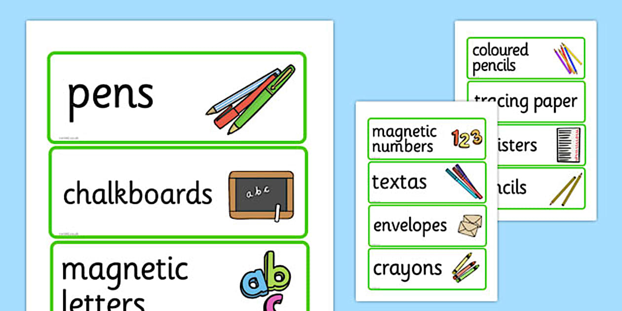 Editable Writing Area Resource Labels (teacher made)