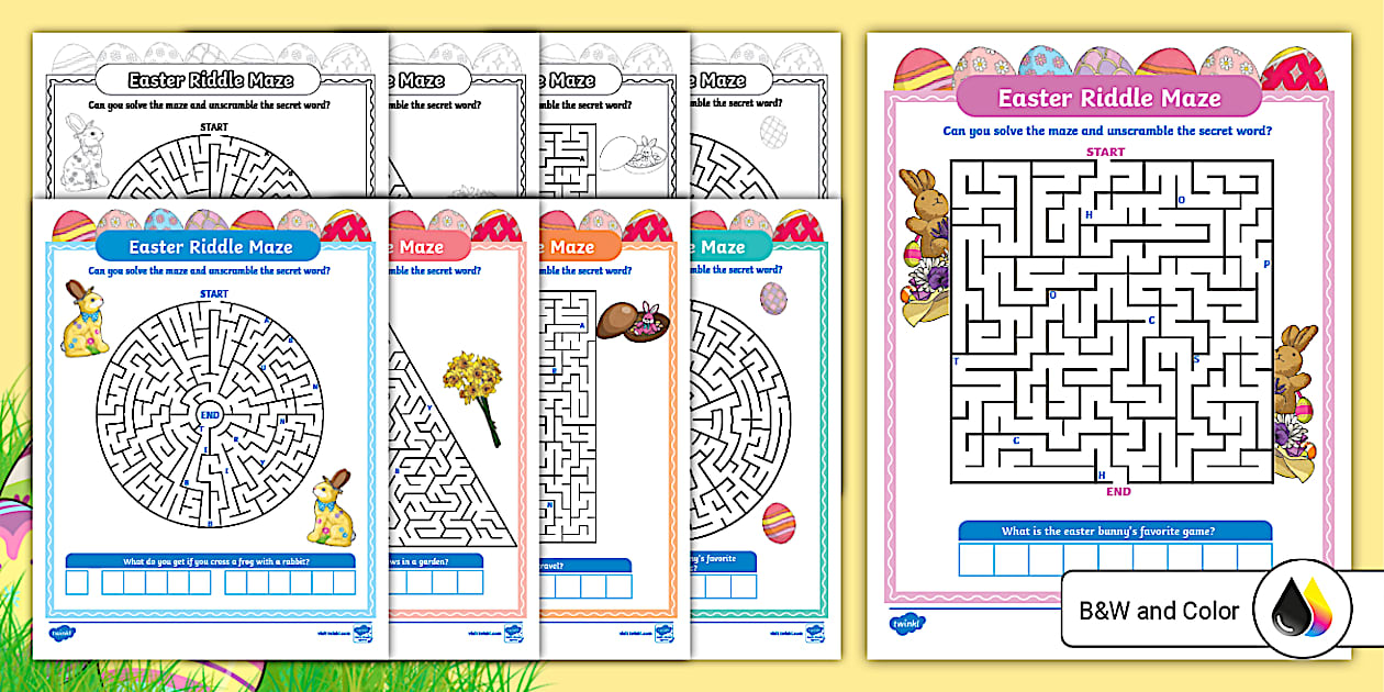 Easter Riddle Mazes (Teacher-Made) - Twinkl