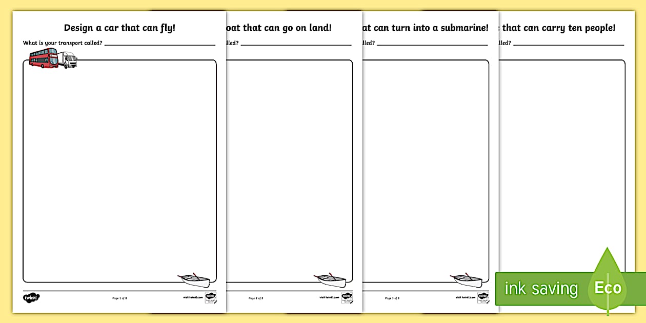 Transport Drawing Challenge Worksheet / Worksheets - Twinkl
