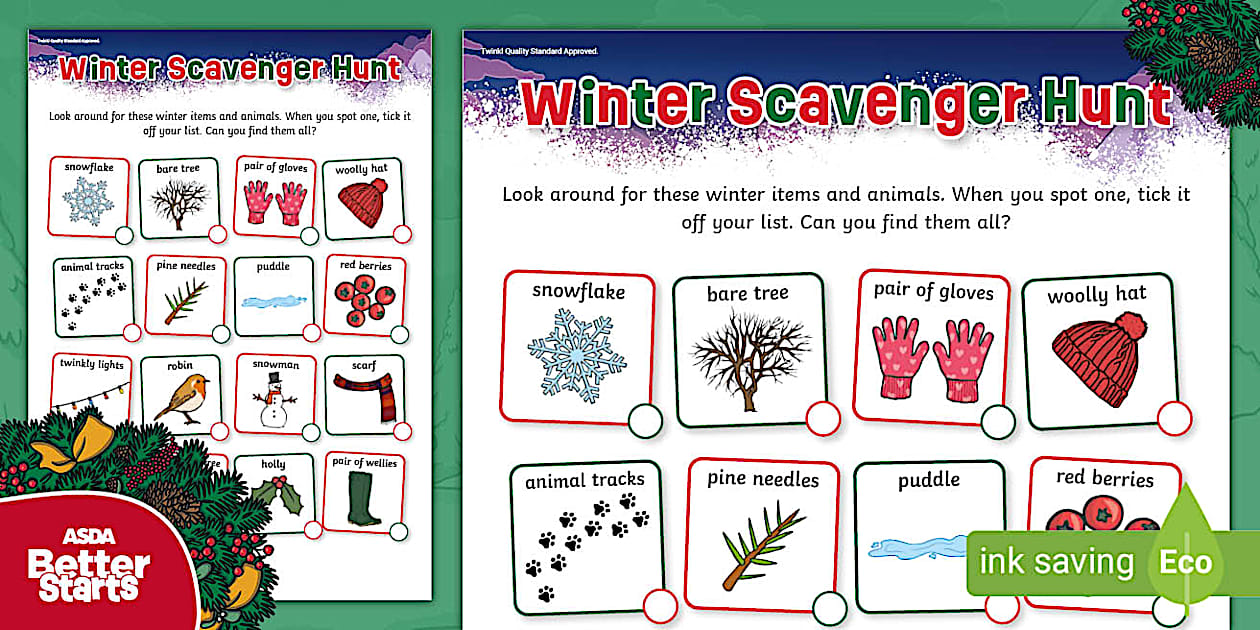 FREE! - ASDA Better Starts: Winter Scavenger Hunt - Twinkl
