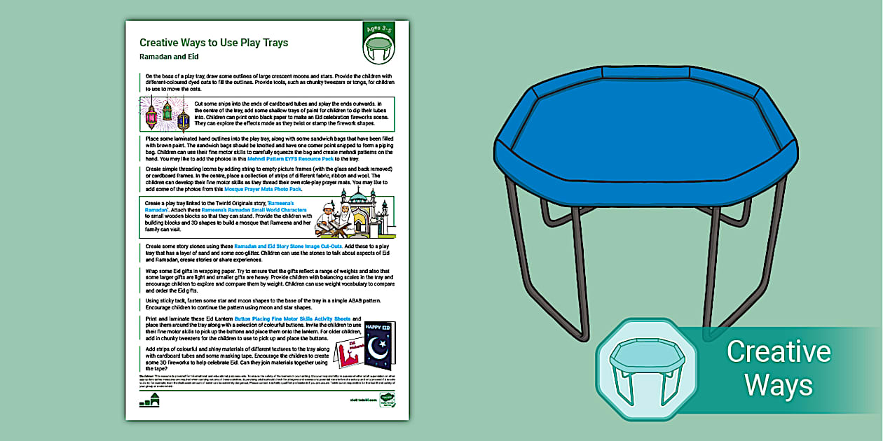 EYFS Large Activity Tray Ramadan and Eid-Themed Ideas