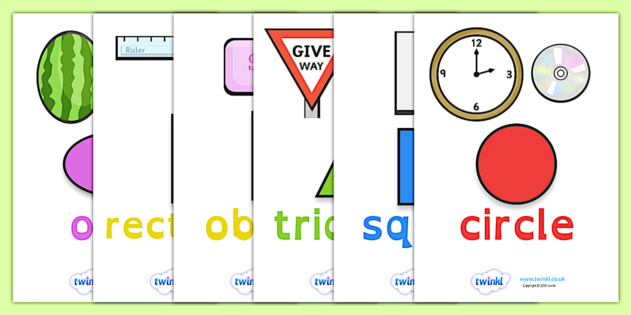 2D Shape Posters With Everyday Examples Dyslexia