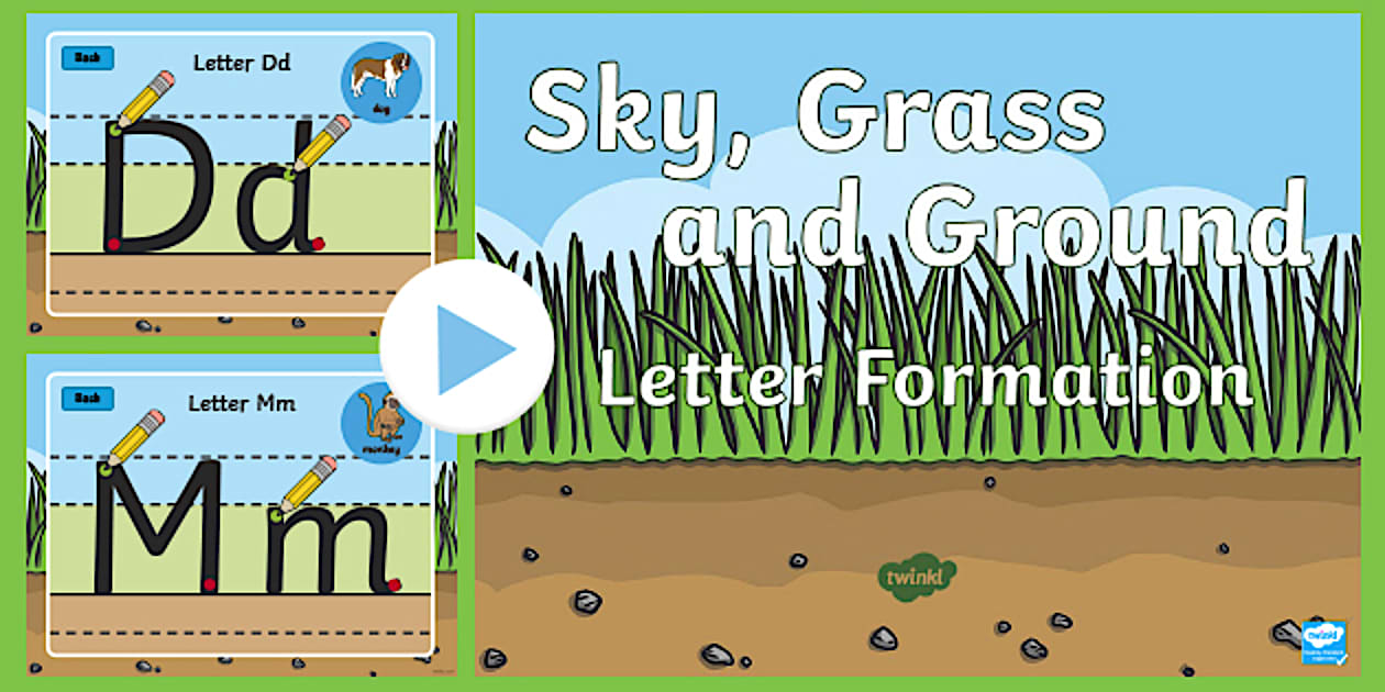 Editable Sky, Grass and Ground Letter Formation PowerPoint