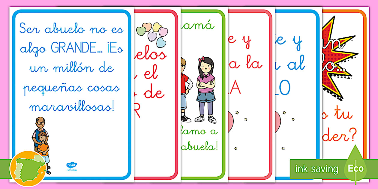 Posters: Frases para los abuelos (teacher made) - Twinkl
