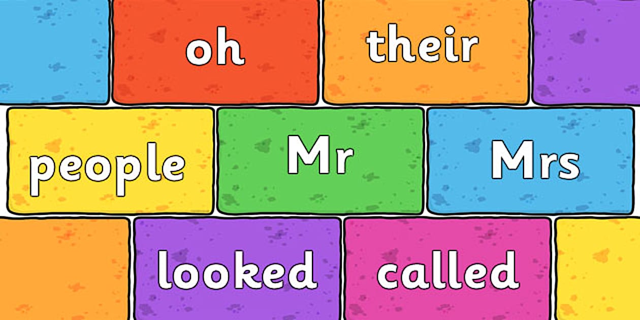 Phase 5 Tricky Words on Multicoloured Bricks (teacher made)