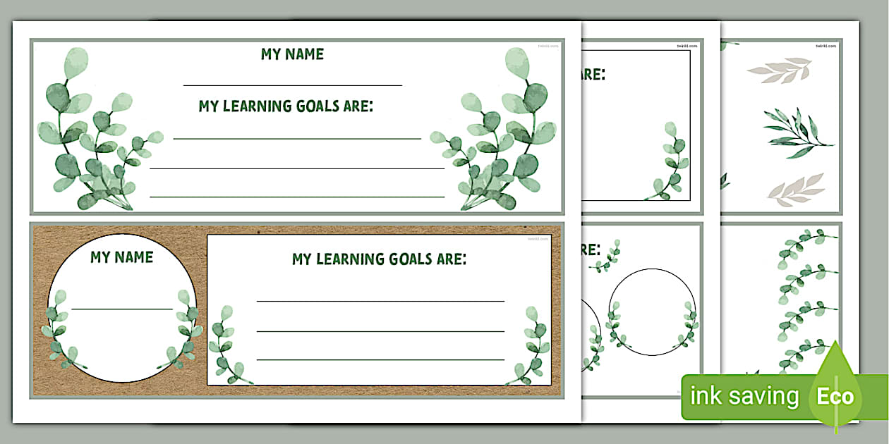 Student Learning Goal Cards (teacher made) - Twinkl
