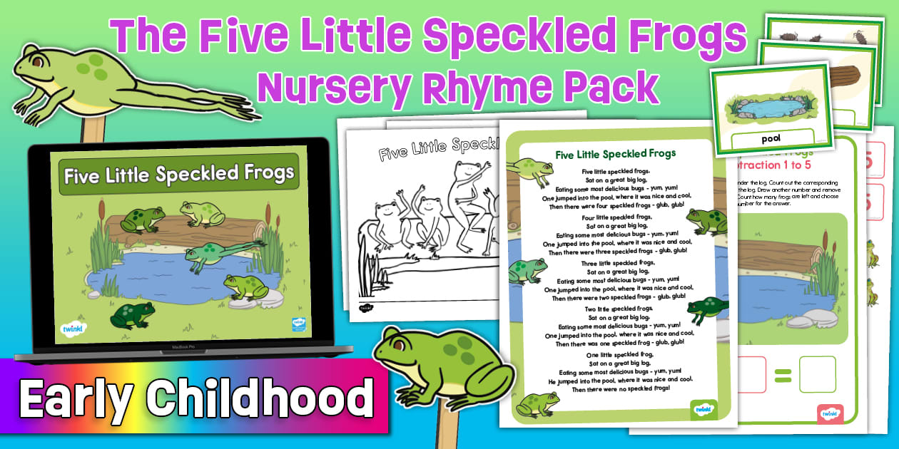 The Five Little Speckled Frogs Nursery Rhyme Dramatic Play